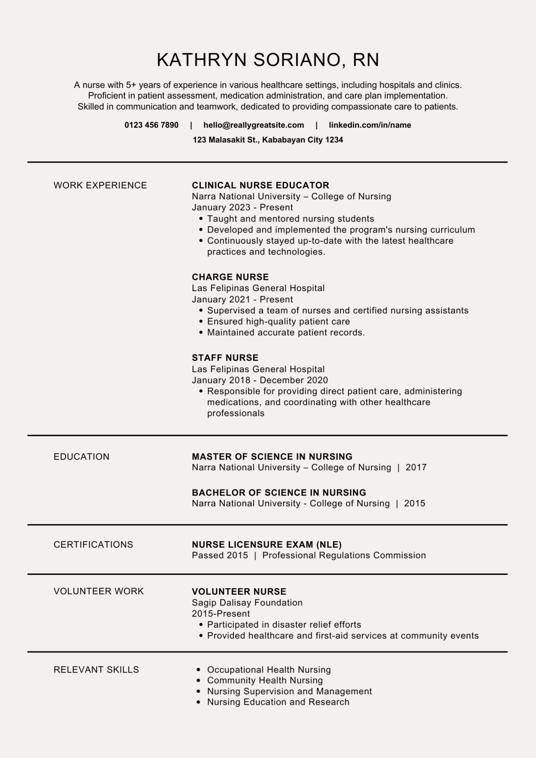 Nurse Resume Examples Free Customizable: 2025 Best Templates